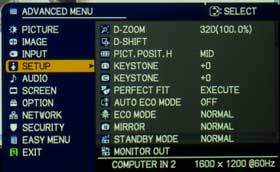 Hitachi CP-AW250N Setup & Menus - Projector Reviews