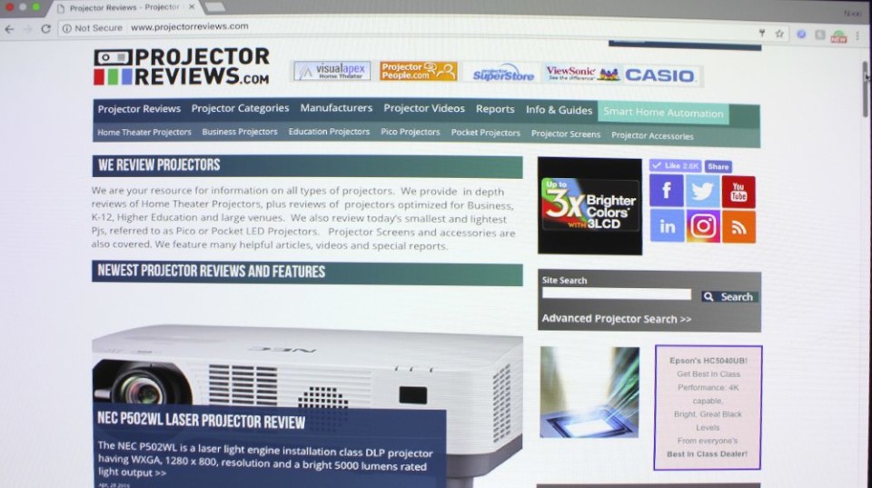 Casio XJ-UT351WN Ultra Short Throw Projector Review - Projector Reviews